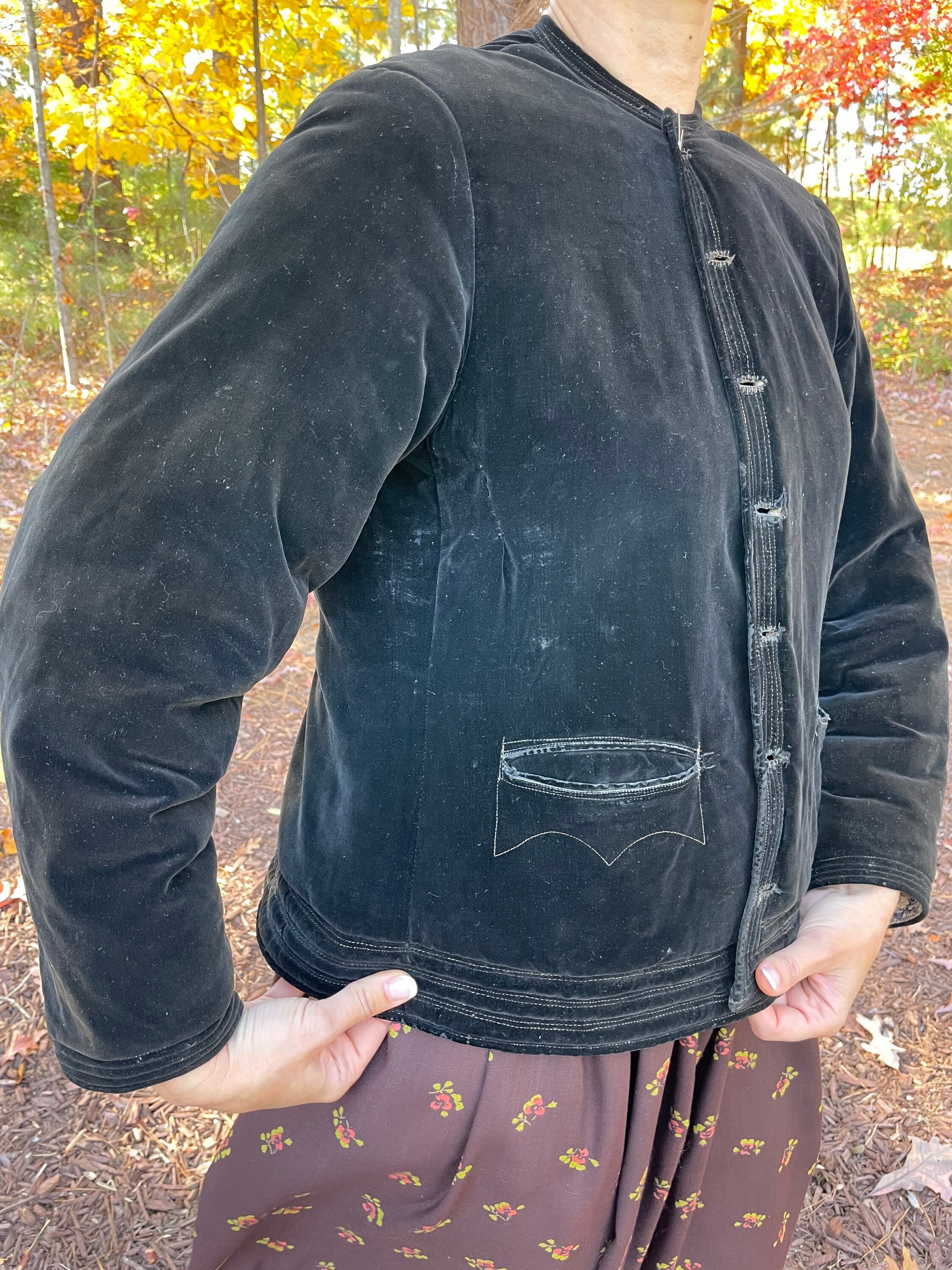 Very Old Beautiful Vintage Velvet Jacket From Ivano Frankivsk - Etsy