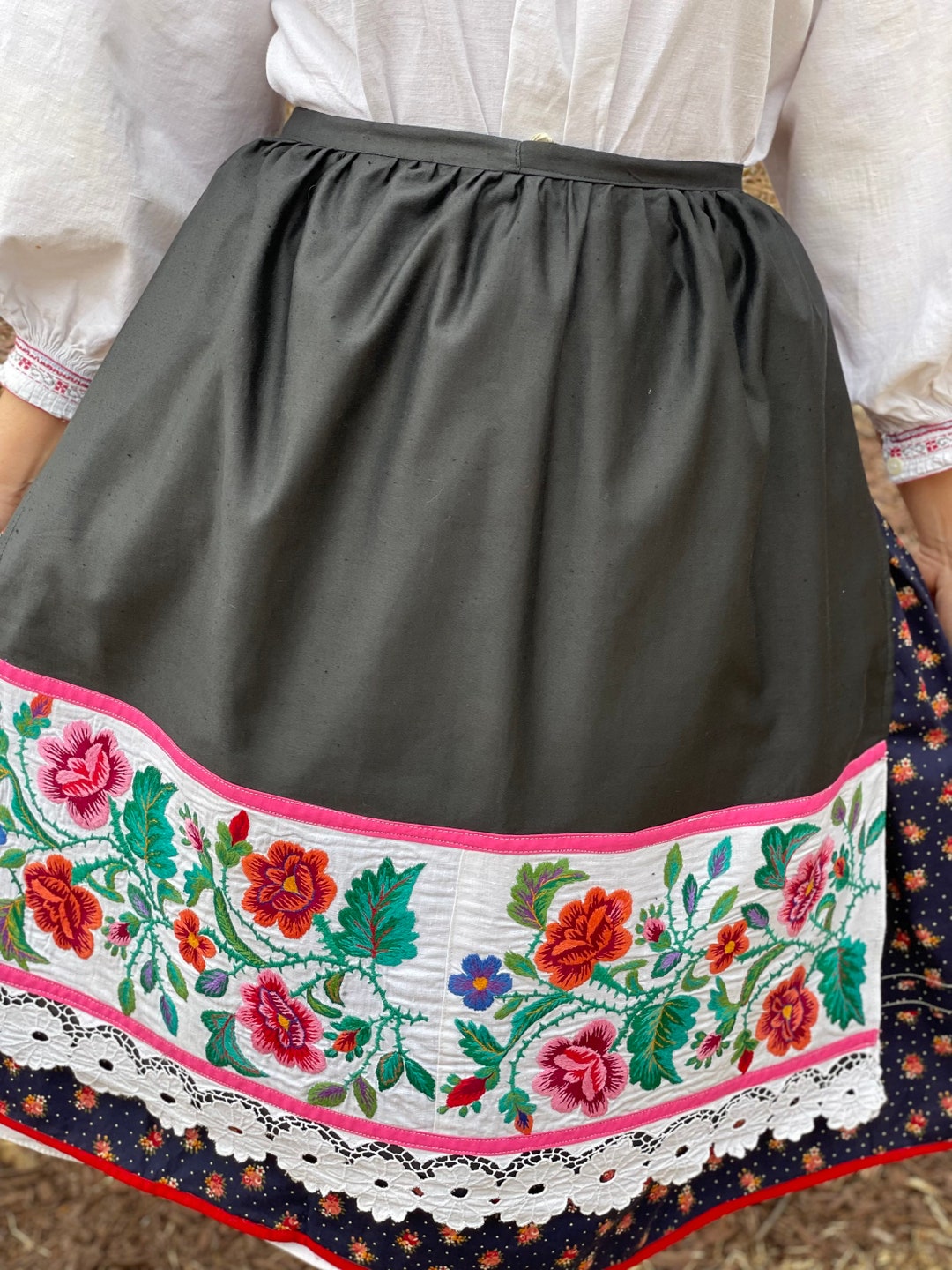 Vintage Ukrainian Apron Super Colors Handmade Embroidery and Lace ...