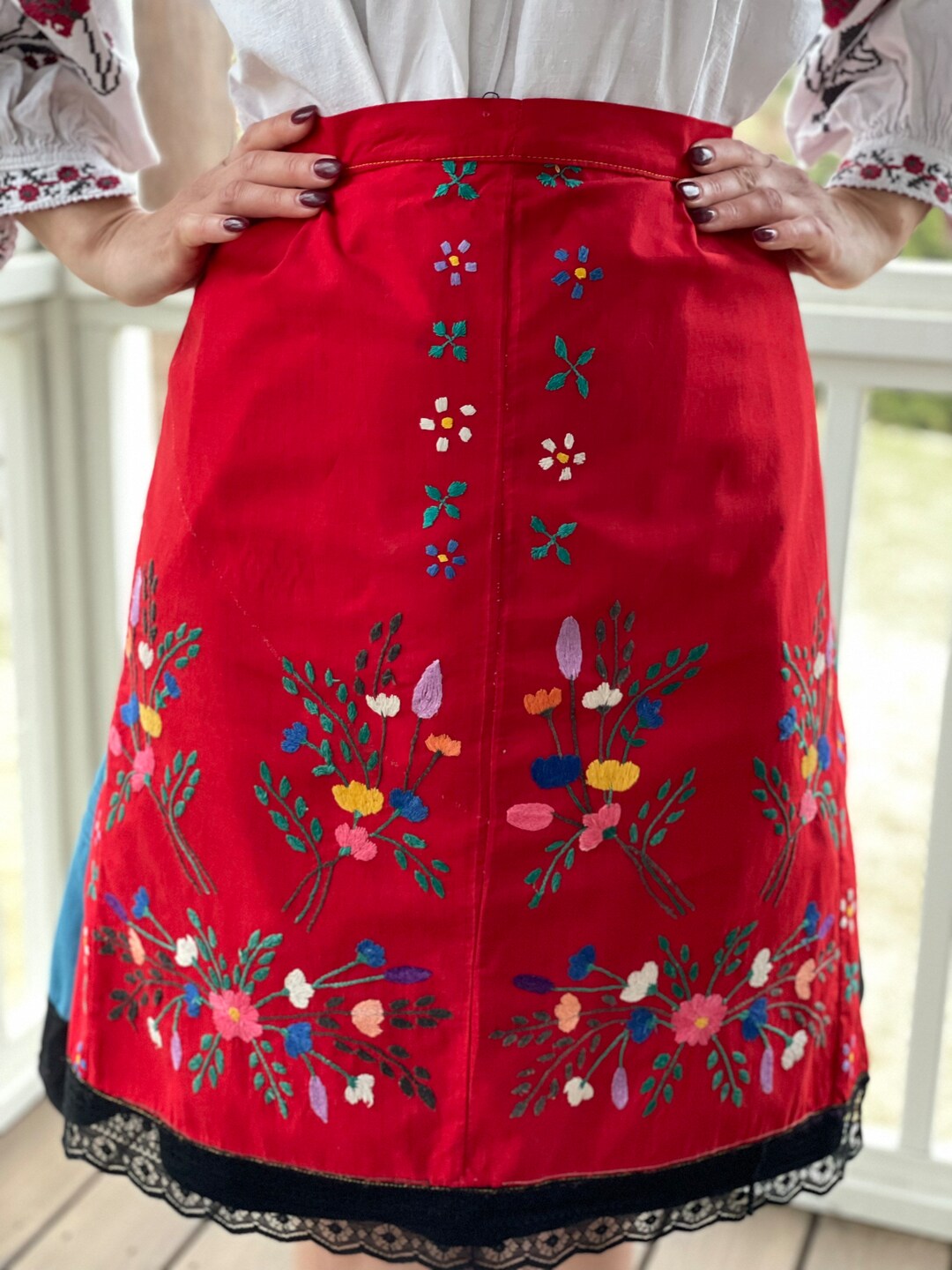 Antique Ukrainian Apron Gorgeous Colors Handmade Embroidery Chernigiv ...