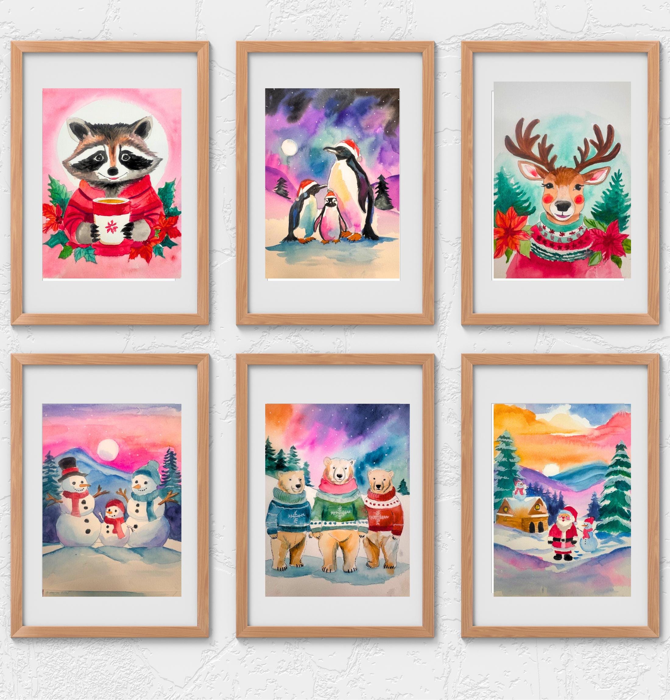 Holiday Watercolor Painting Kit- DIY Christmas Watercolor Kit- Winter ...