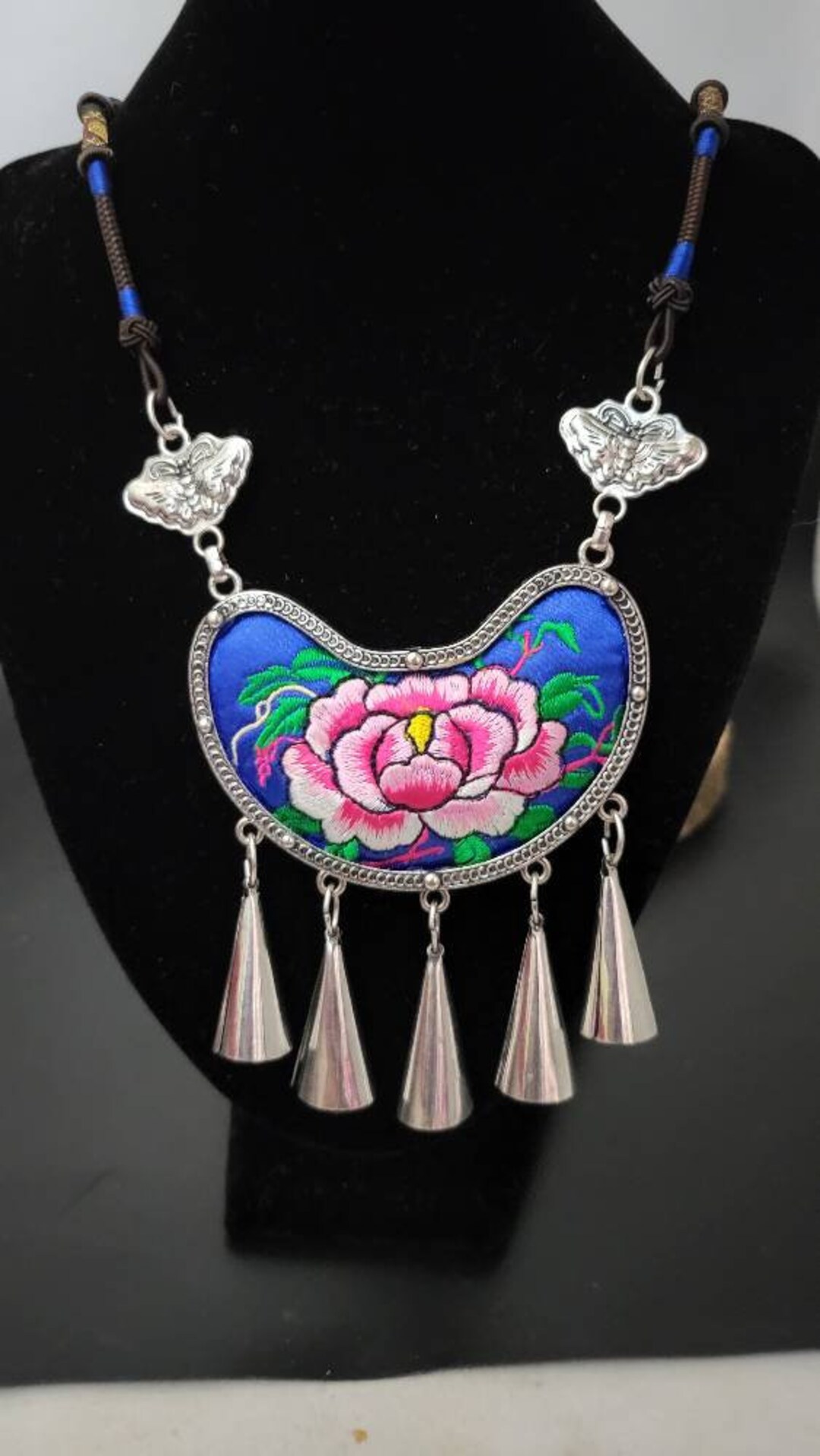 New Design!! Miao Silver Embroidery Necklace,butterfly Dangle Earring ...