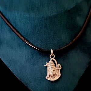 Handcrafted Silver Shiva Pendant Necklace | 3.5cm Shiva Pendant | 32cm ...