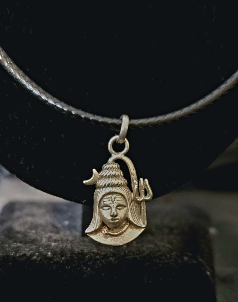 Handcrafted Silver Shiva Pendant Necklace 3.5cm Shiva Pendant 32cm ...