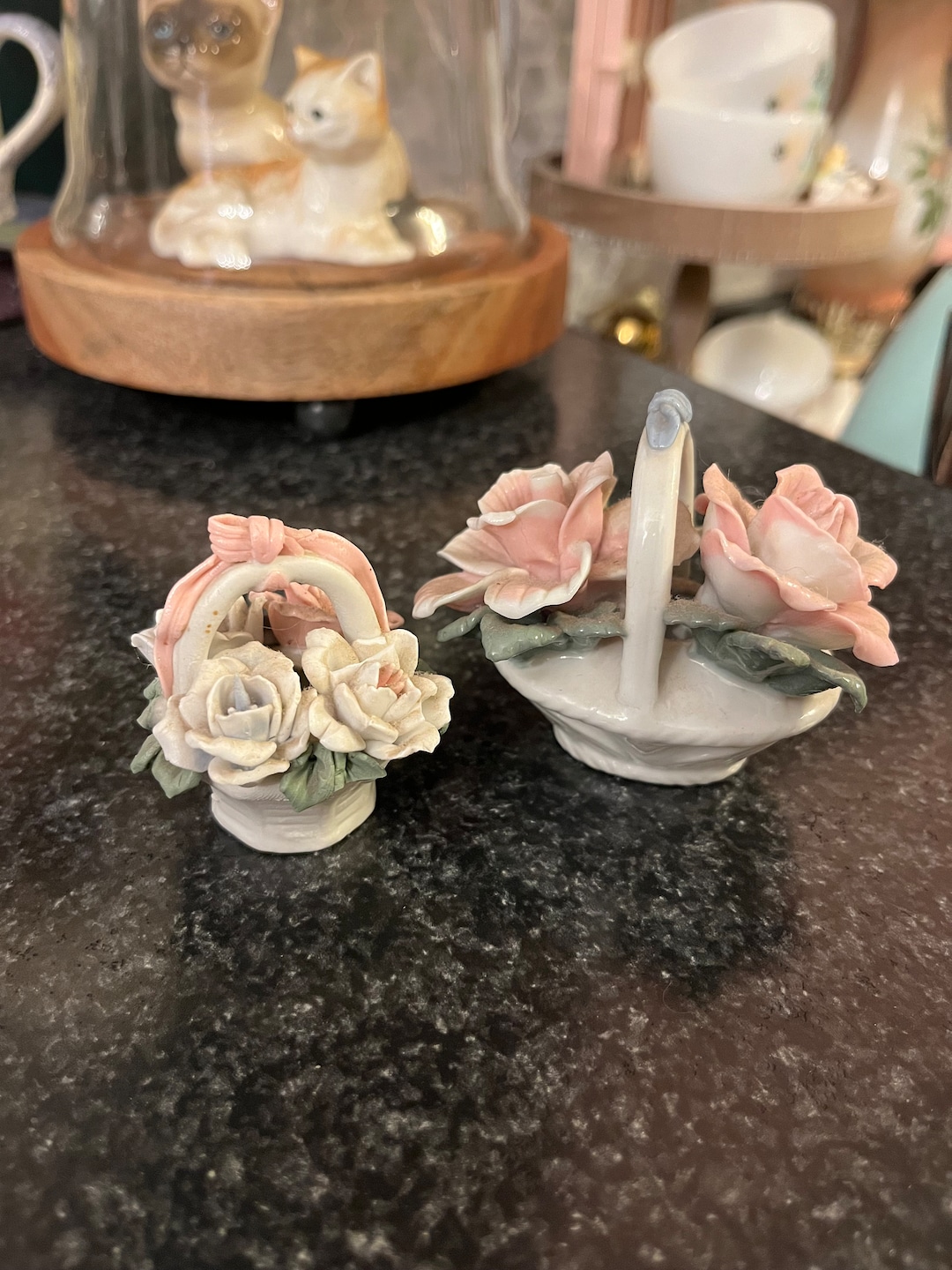 Porcelain Mini Baskets of Roses - Etsy