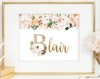 Boho Nursery Name Baby Shower Gift Baby Girl Wall Art - Etsy