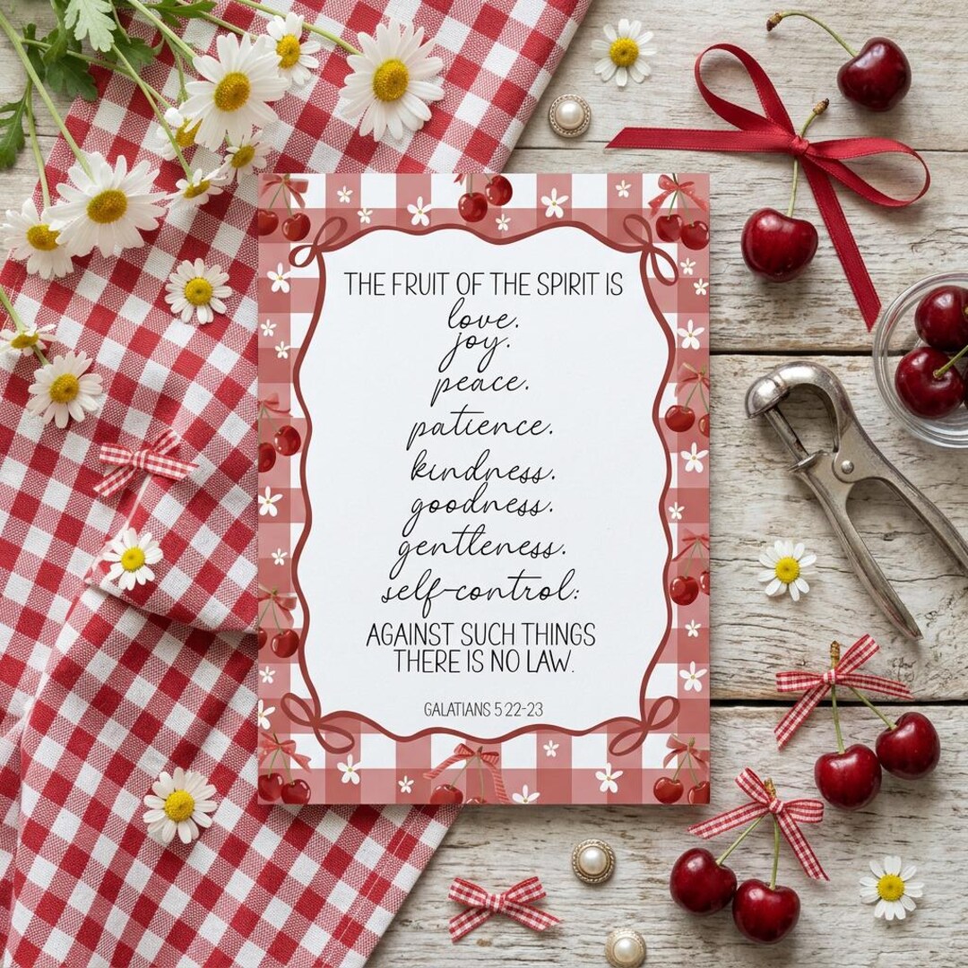 Fruit of the Spirit Bible Verse Card, Galatians 5:22-23 Scripture ...