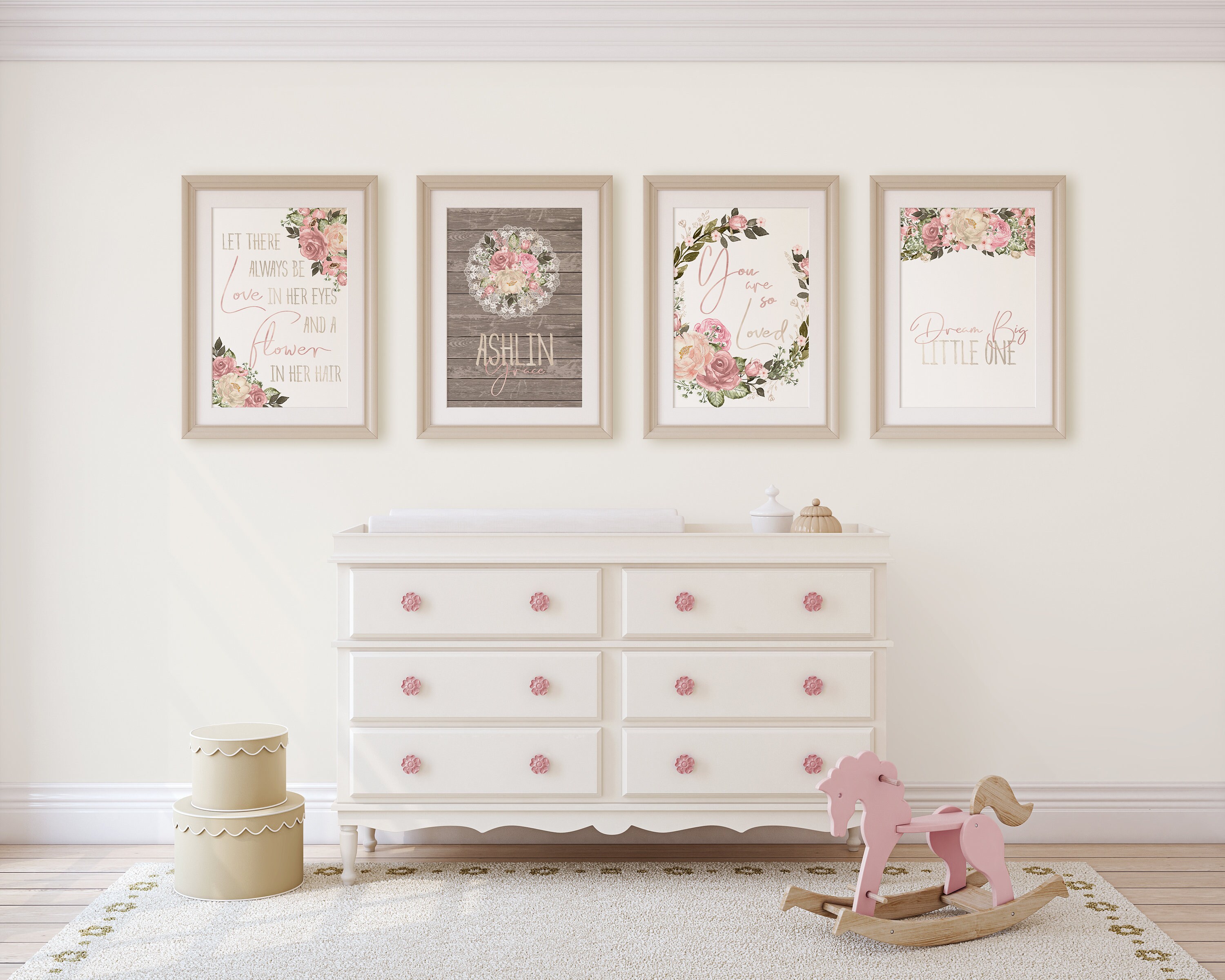 Nursery Art Set Custom Name Nursery Art Personalized Nursery | Etsy