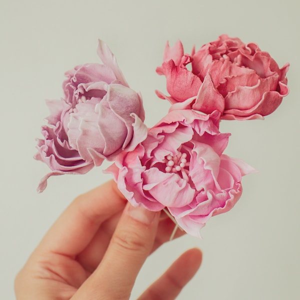 Pink Hair Flower - Etsy