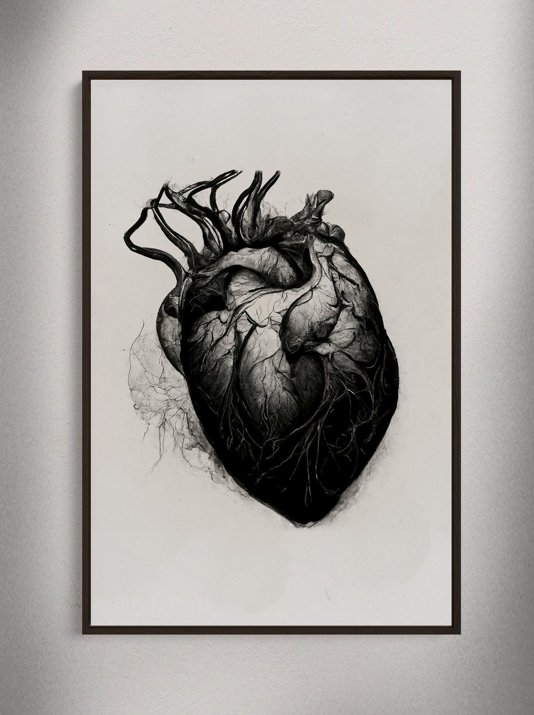 Dark Heart Anatomy, Victorian Macabre Decor Canvas Art, Creepy Witchy ...