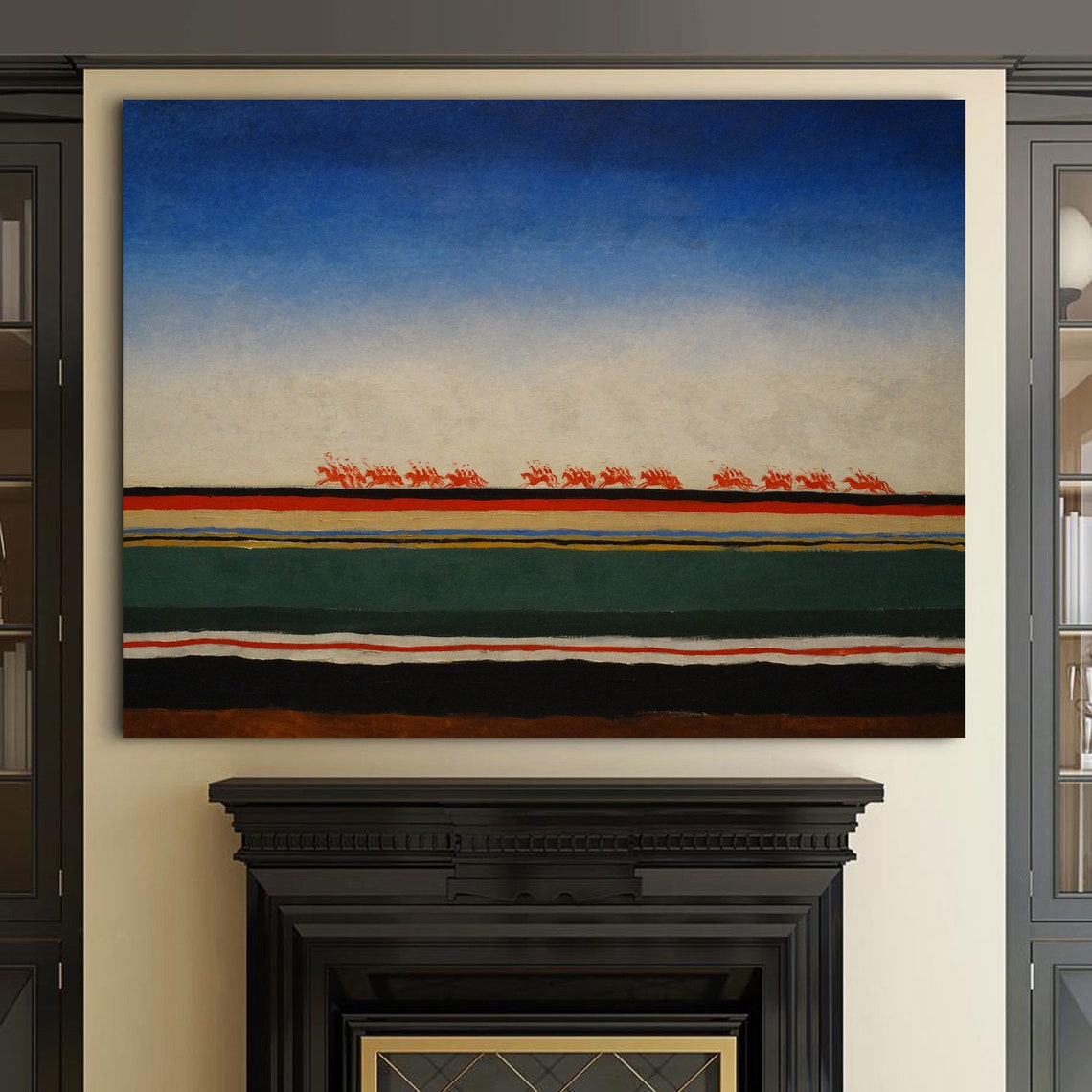 Kazimir Malevich - "red Cavalry Riding", Fine Art Print Retro Art ...