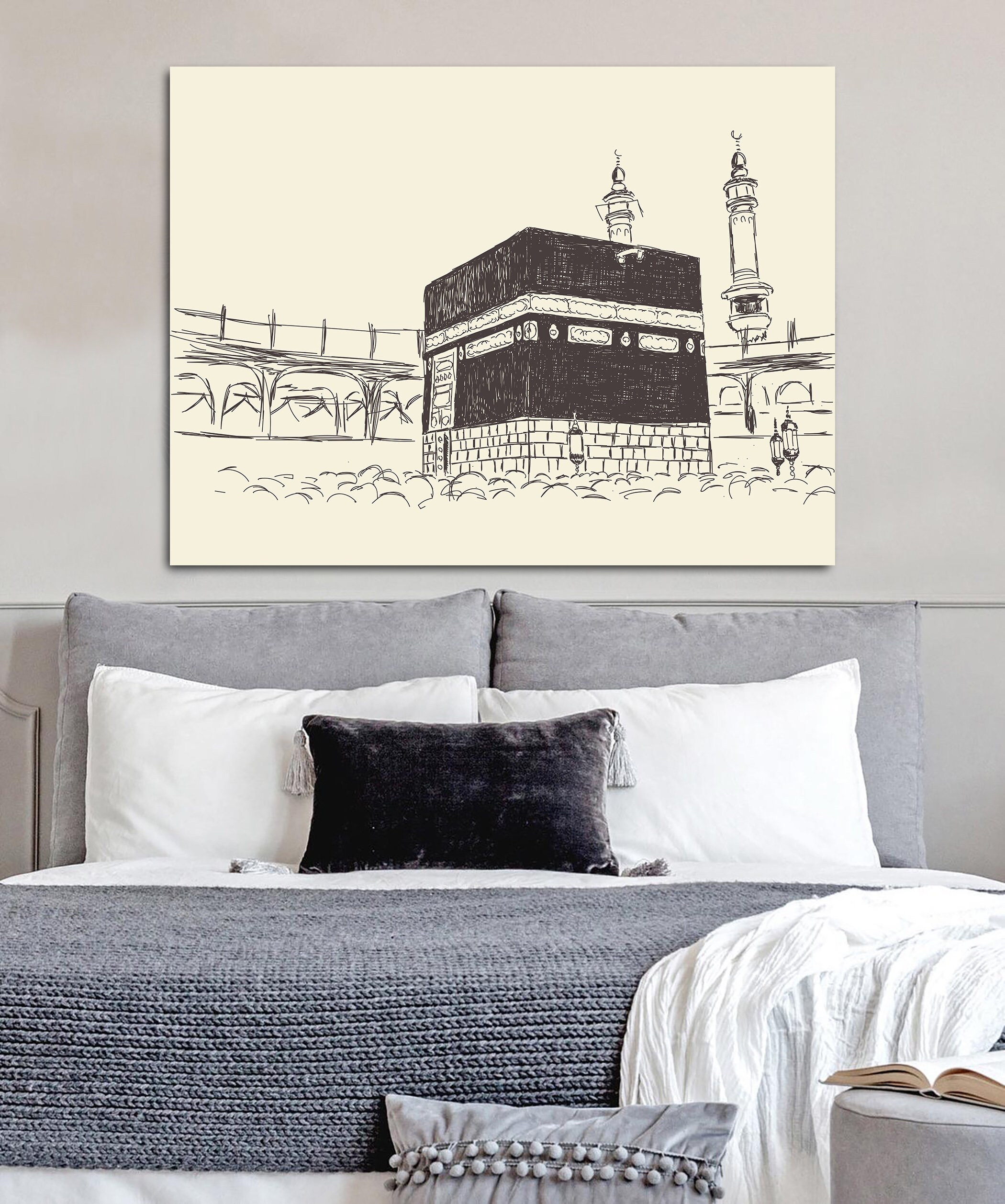 Kaaba Mecca Sketch Muslim Modern Art Arabic Calligraphy - Etsy