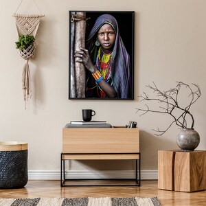 Native African American Woman Art, Africa Canvas Melanin Art, Ethnic Black Girl Portrait, Black ...