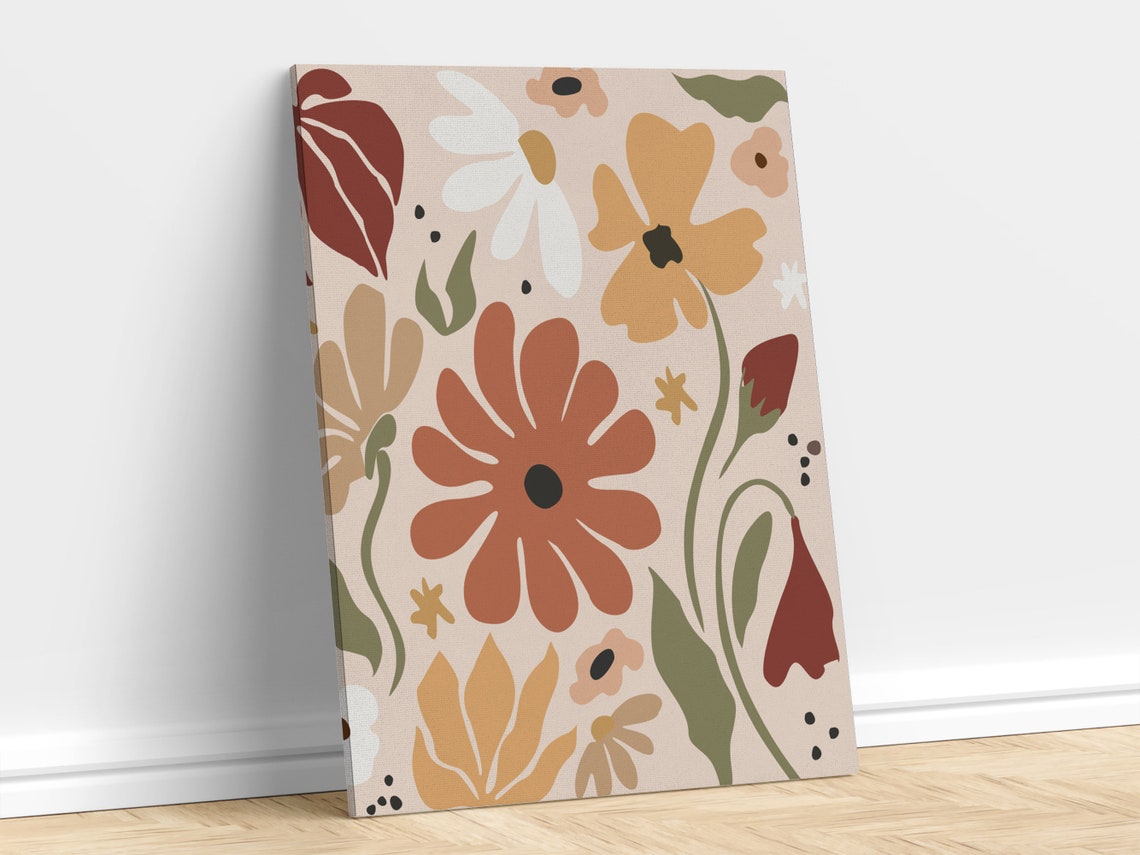 Flower Market Art Print, Retro Flower Art, Botanical Floral Art Print ...