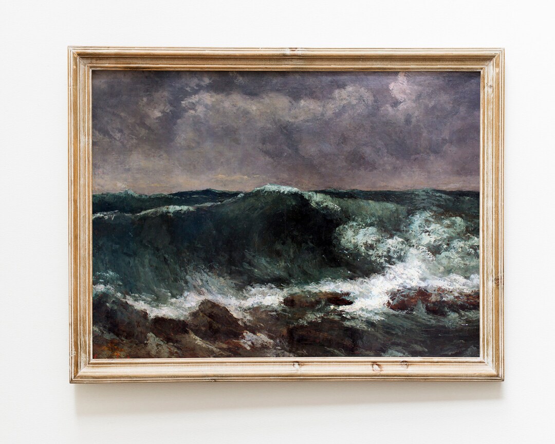 Vintage Waves Painting Waves Digital Art Print Seascape Digital Art ...