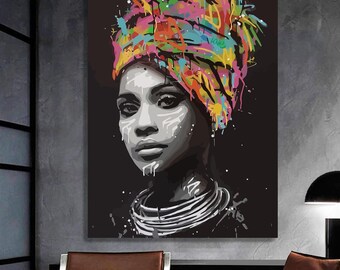 African-american Woman Art, Melanin Art, Black Girl Portrait, Africa Art, Black Queen Home Decor ...