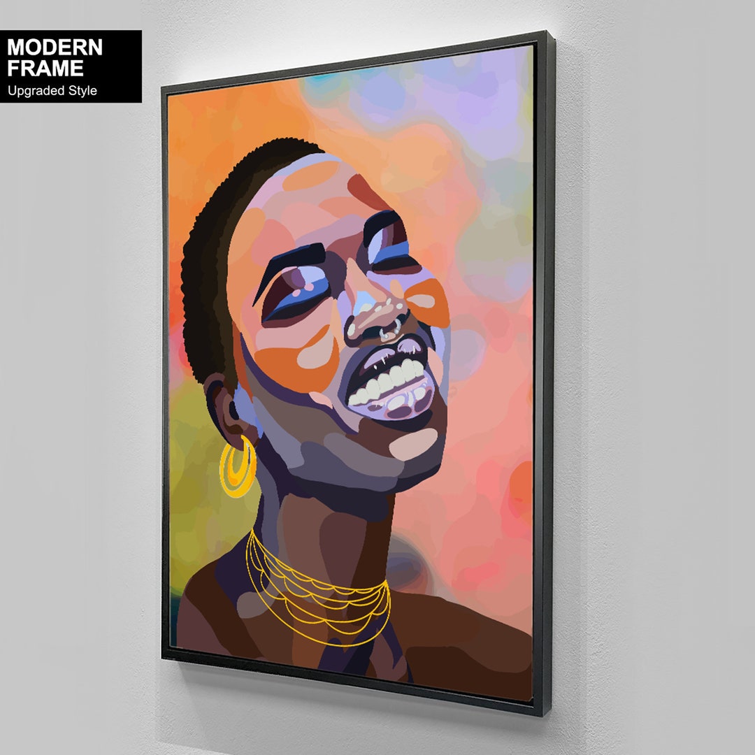 Native American Art, Black African Woman Art Canvas, African American ...