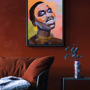 Native American Art Black African Woman Art Canvas African - Etsy