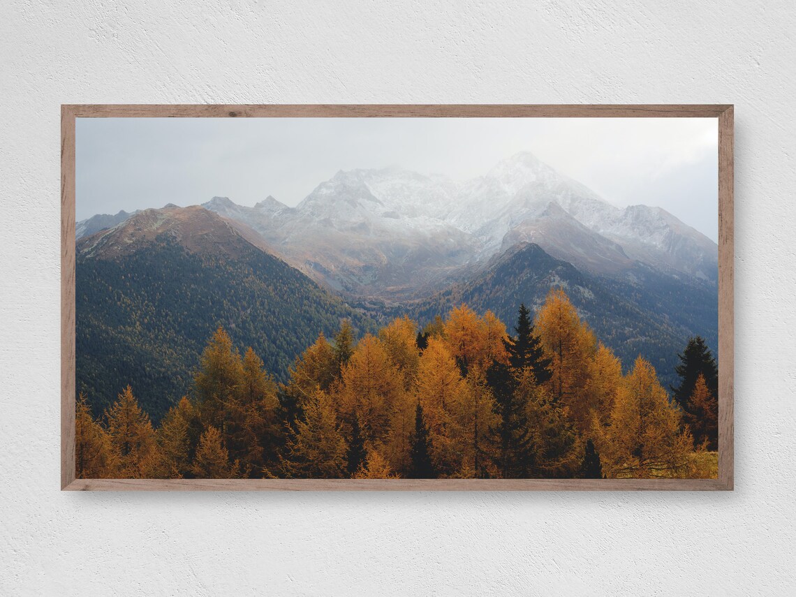 Samsung Frame TV Art Autumn Mountains Forest Fog Autumn | Etsy