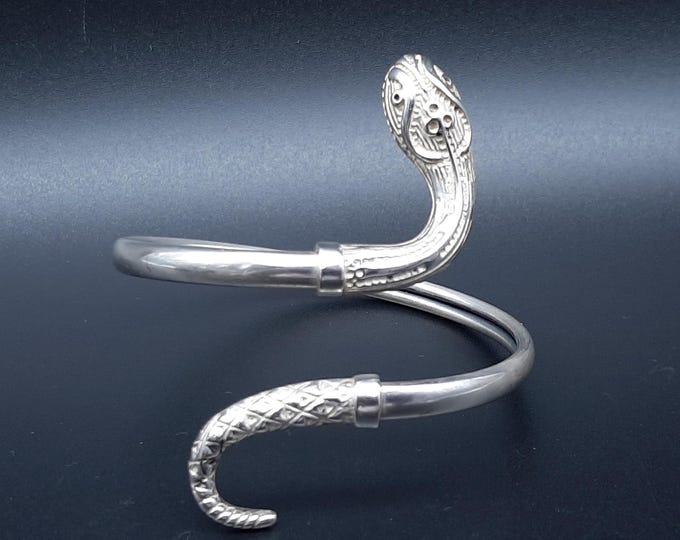 Antique Art Deco Sterling Silver Snake Wrap Bangle - Etsy
