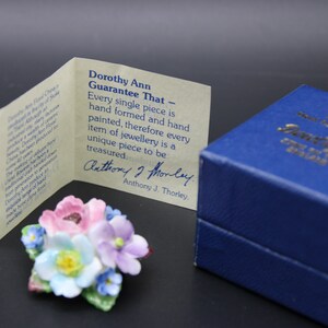 Vintage 1950s Dorothy Ann Hand Painted Bone China Bouquet Brooch Boxed ...