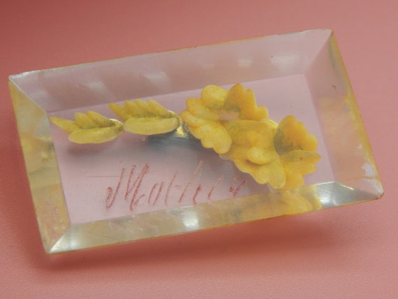 Antique Vintage 1930s Celluloid Reverse Carved 'Mothe… - Gem