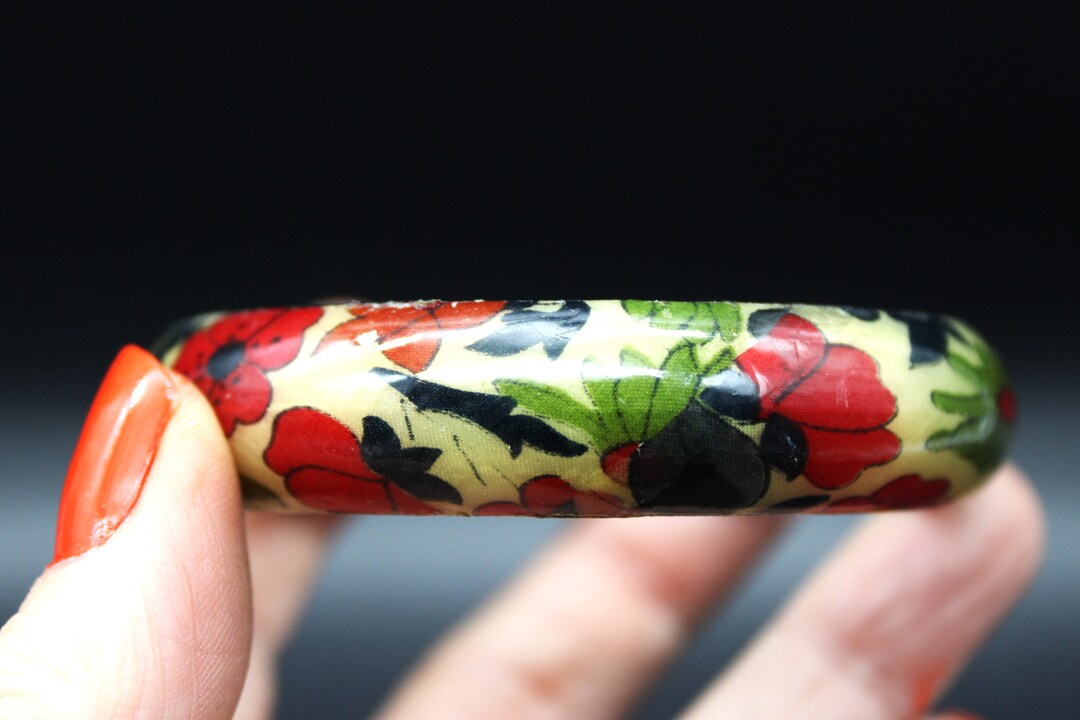 1960s Liberty Bangle Floral Print Vintage Resin Fabric Bangle - Etsy