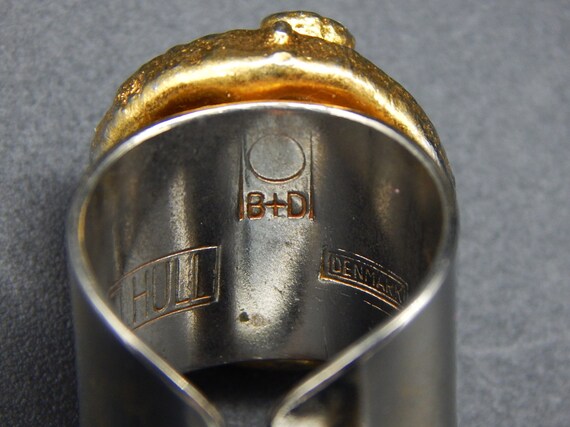 Vintage 1970s Brutalist Ring Jacob Hull, Silver/Gold-… - Gem