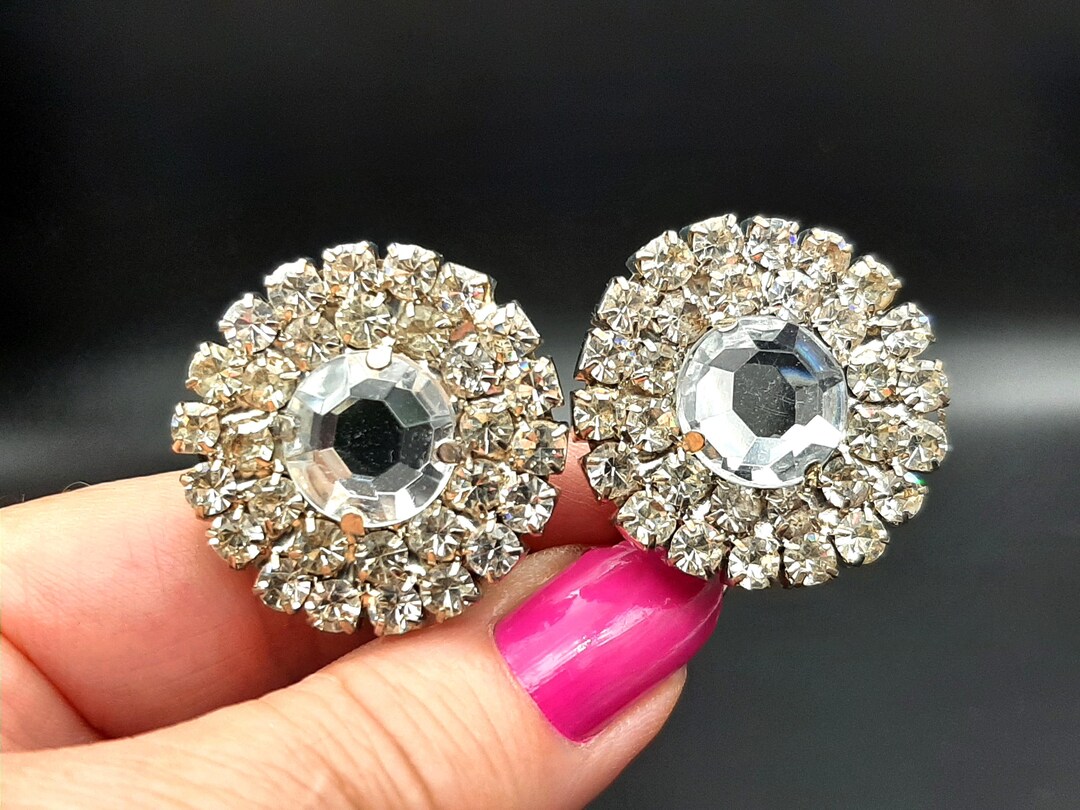 Vintage 1950s Matching Pair of Glass Paste Statement Dress Clips - Etsy