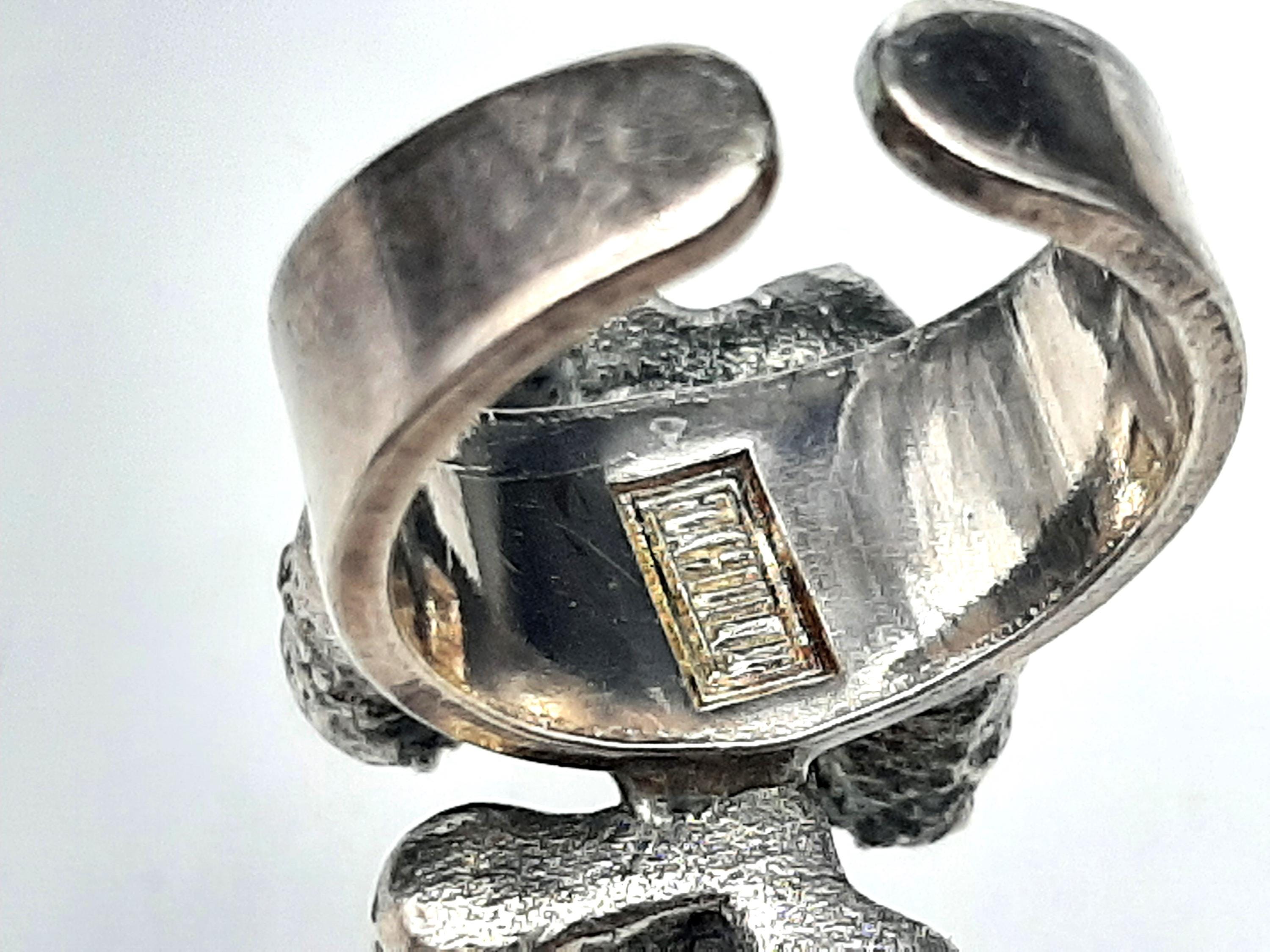 Brutalist 1970s Jacob Hull Ring Silver-plated Modernist Scandinavian ...
