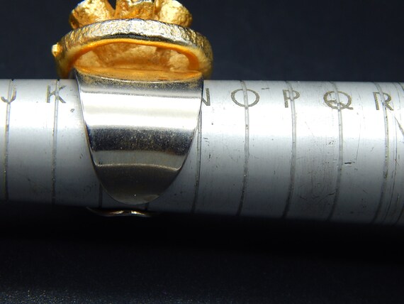Vintage 1970s Brutalist Ring Jacob Hull, Silver/Gold-… - Gem