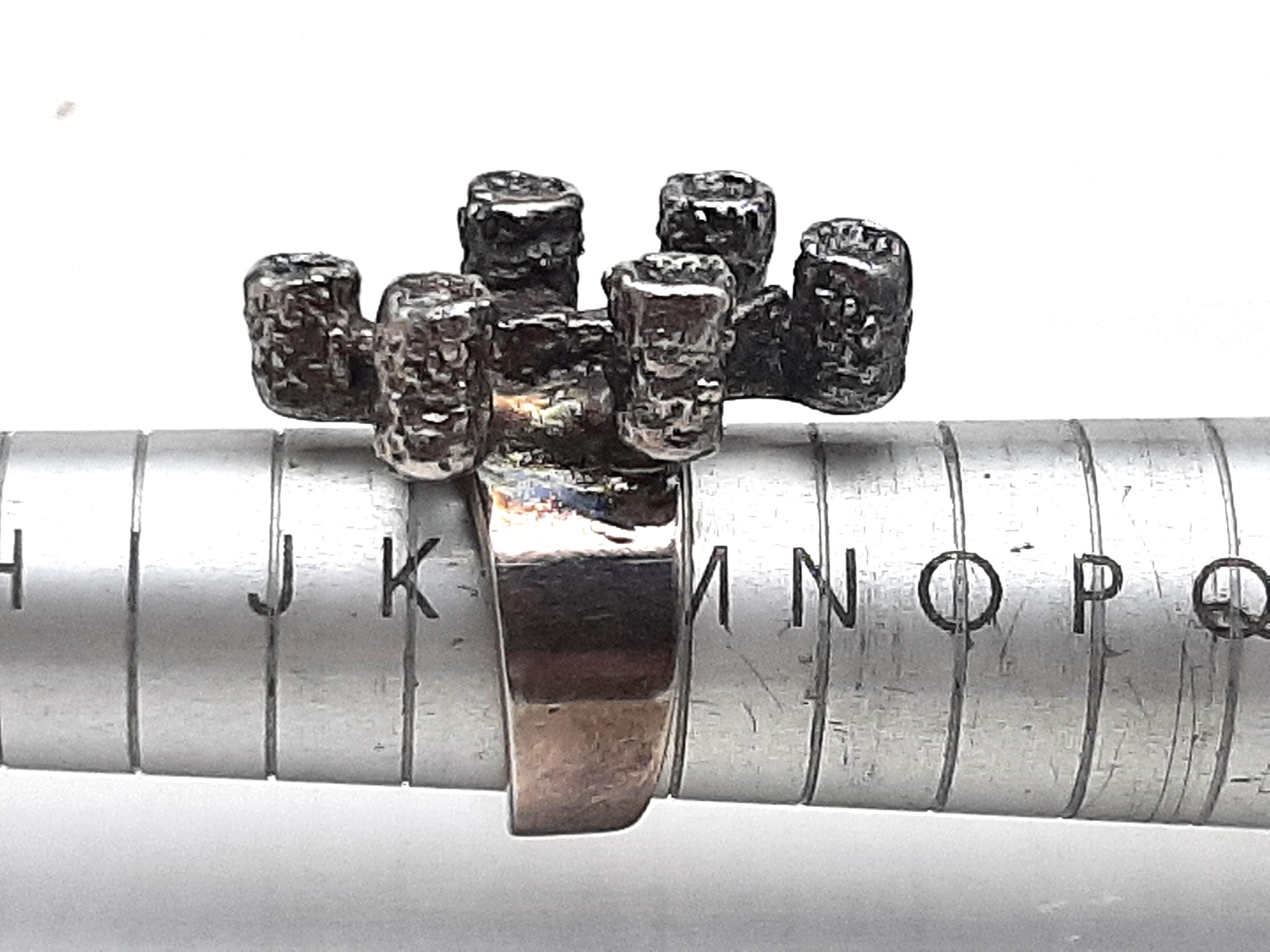 Brutalist 1970s Jacob Hull Ring Silver-plated Modernist Scandinavian ...