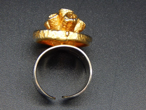 Vintage 1970s Brutalist Ring Jacob Hull, Silver/Gold-… - Gem