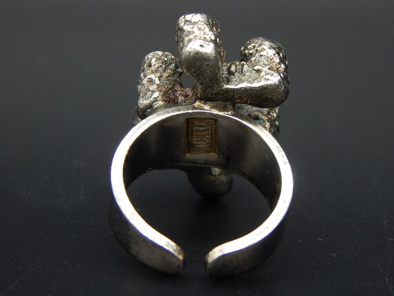 Brutalist 1970s Jacob Hull, Ring Silver-Plated Modern… - Gem