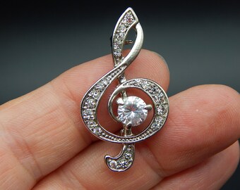 Treble Clef Brooch - Etsy UK