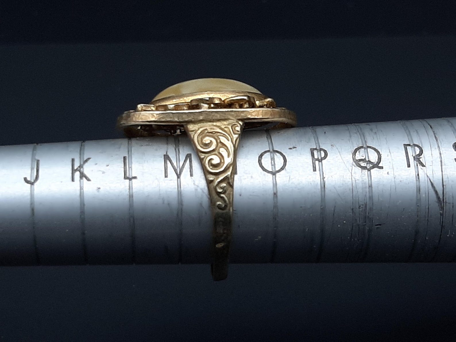 Antique 1930s Czech Oval Marble Ring Size N - Etsy