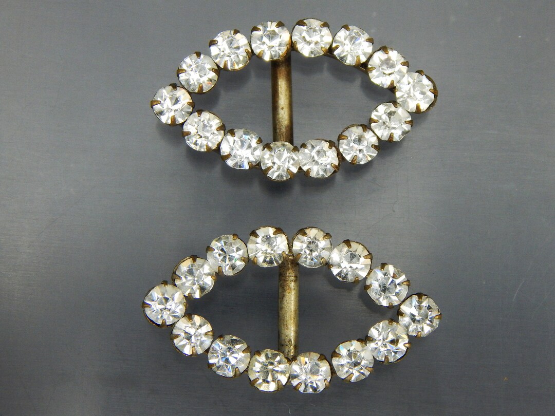 Antique French Victorian to Edwardian Pretty Paste Evening Shoe Buckles ...