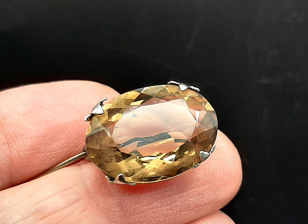 Antique Early Edwardian Old-mine Cut Citrine Paste & Solid Silver ...
