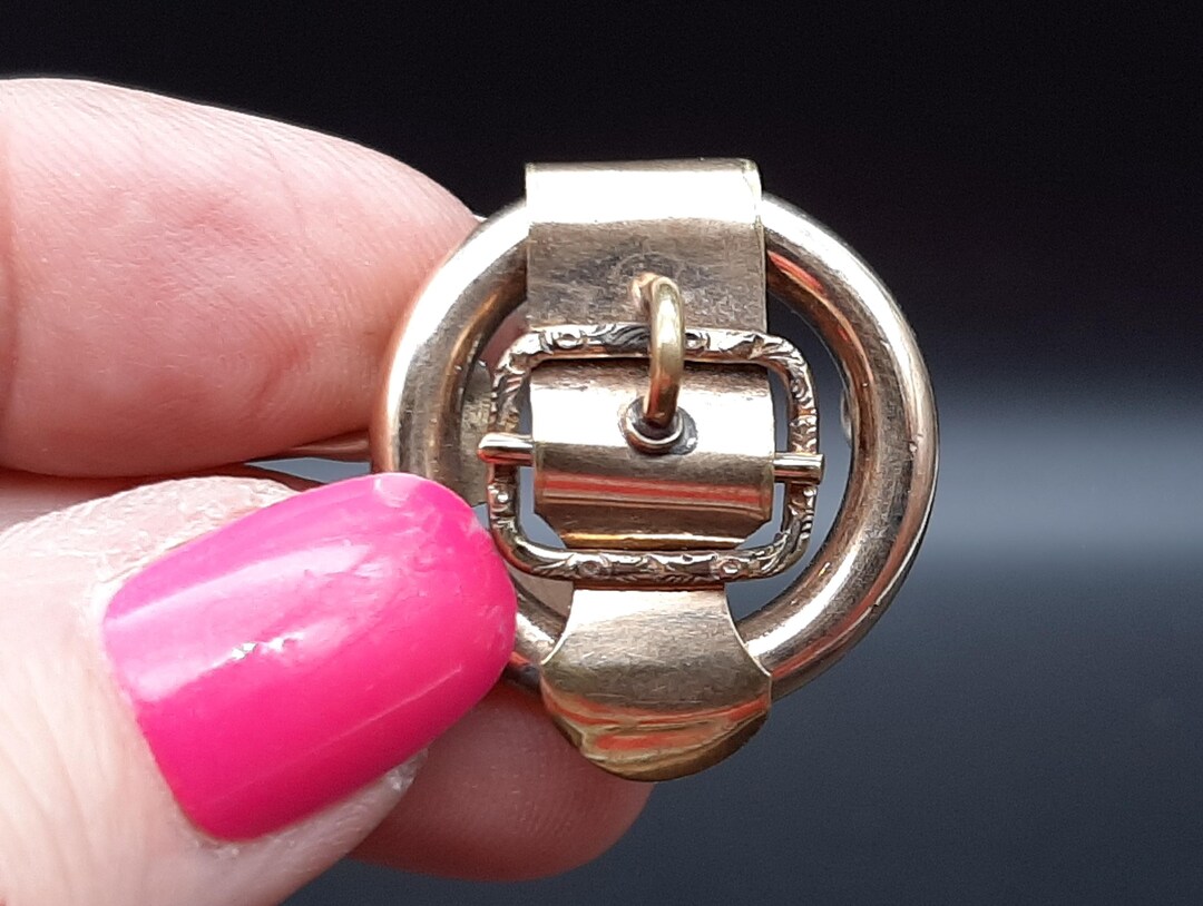 Antique Victorian Pinchbeck Buckle Engraved Brooch Gilt Garter Pin - Etsy