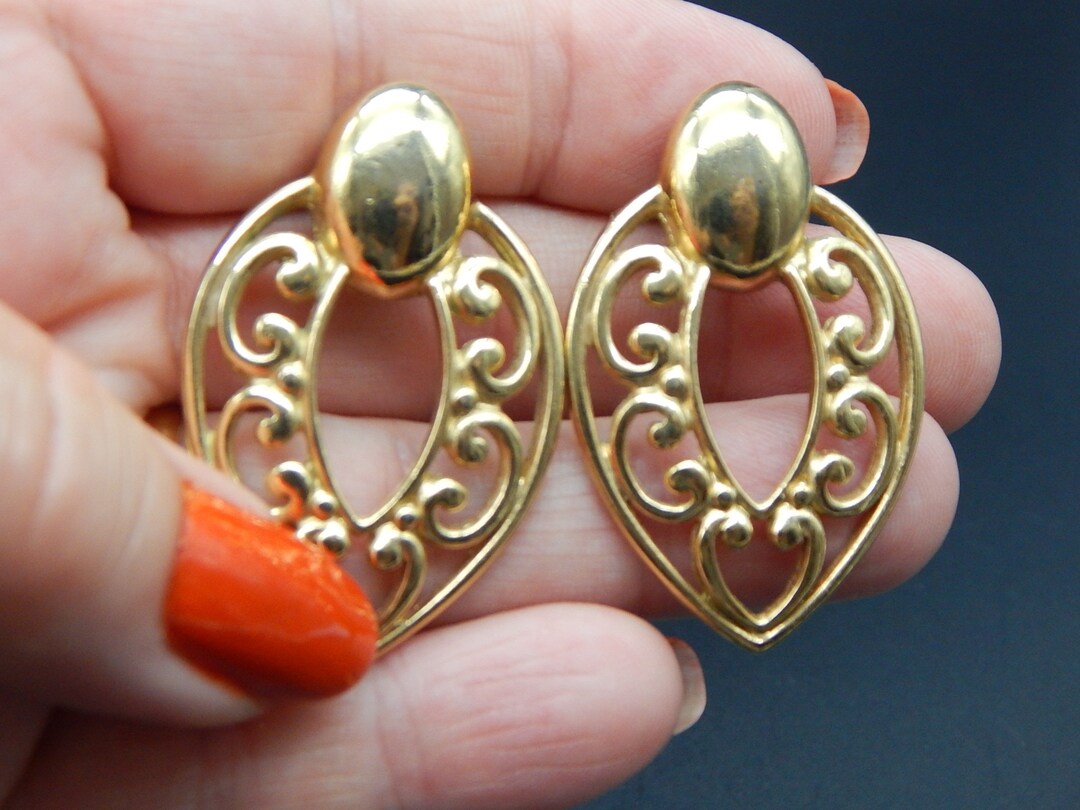 Vintage 1980s Articulated Door Knocker Statement Hoop Dropper - Etsy UK