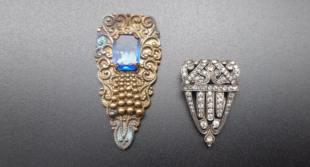 Two Antique 1920s Art Deco Dress Clips - Etsy