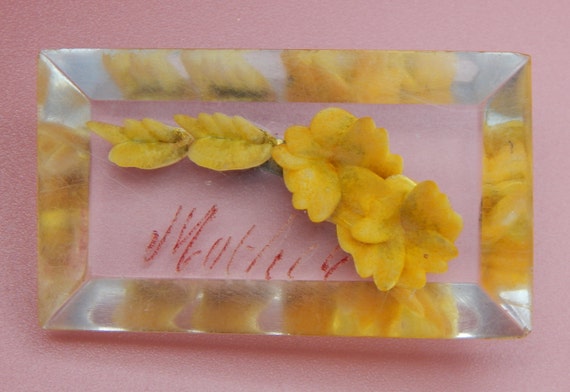 Antique Vintage 1930s Celluloid Reverse Carved 'Mothe… - Gem