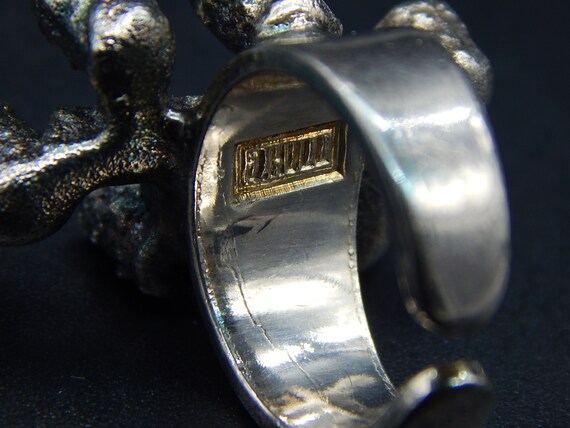 Brutalist 1970s Jacob Hull, Ring Silver-Plated Modern… - Gem