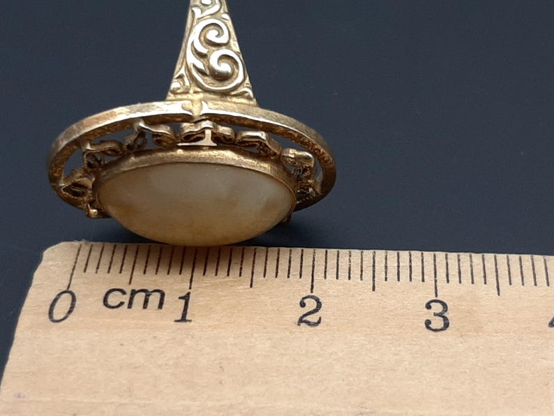 Antique 1930s Czech Oval Marble Ring Size N - Etsy