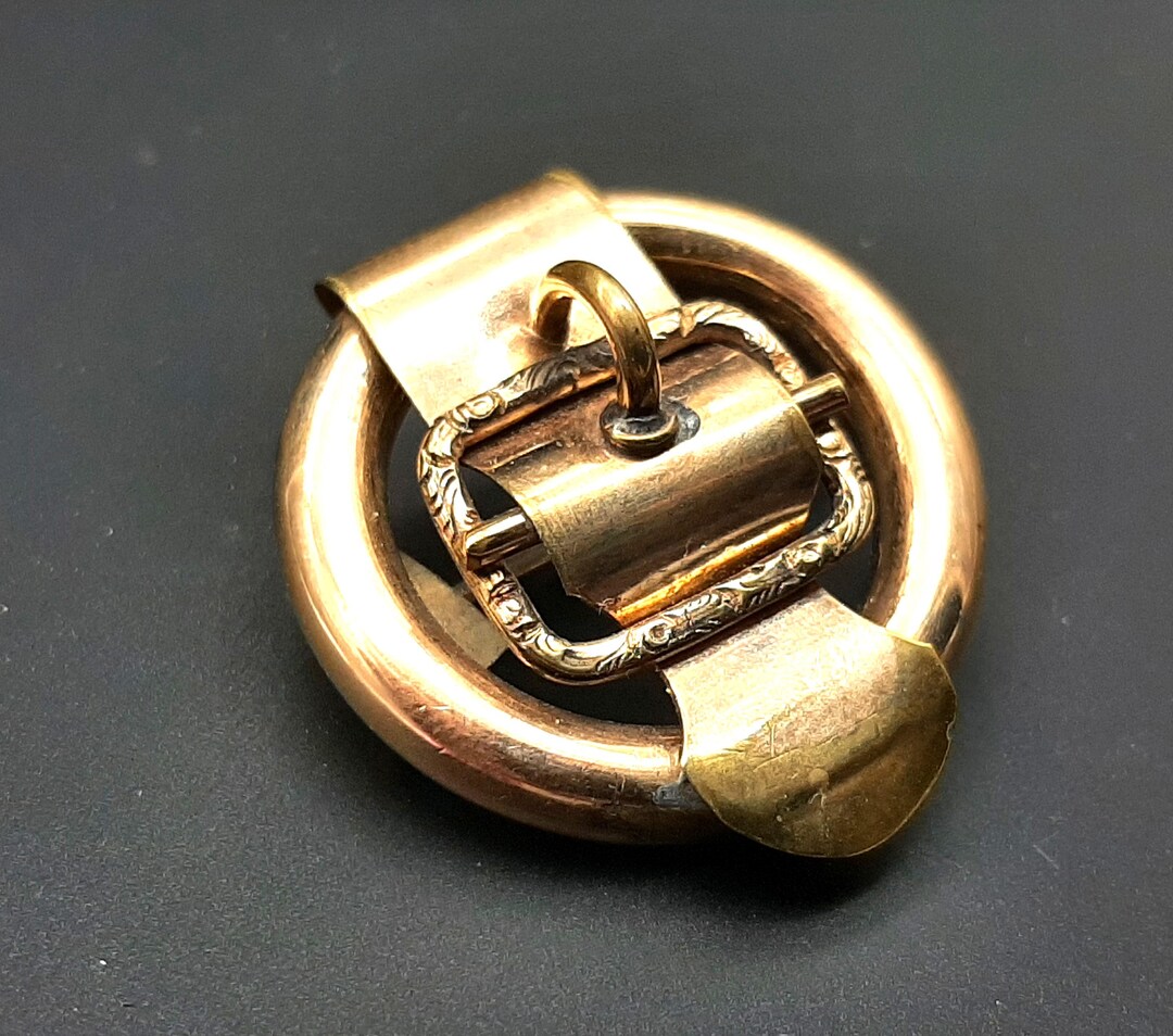 Antique C1880s Victorian Pinchbeck Buckle Pin Brooch - Etsy UK