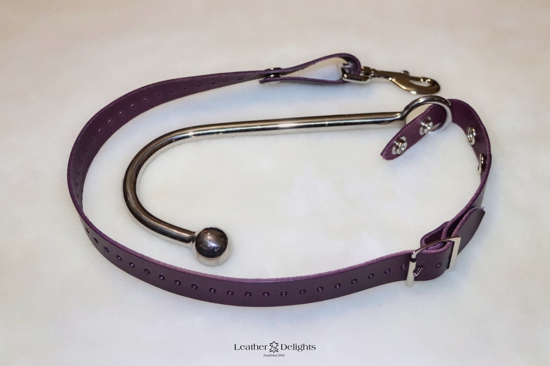 Leather Anal Hook Strap Bdsm Bondage Fetish Optional Stainless Steel