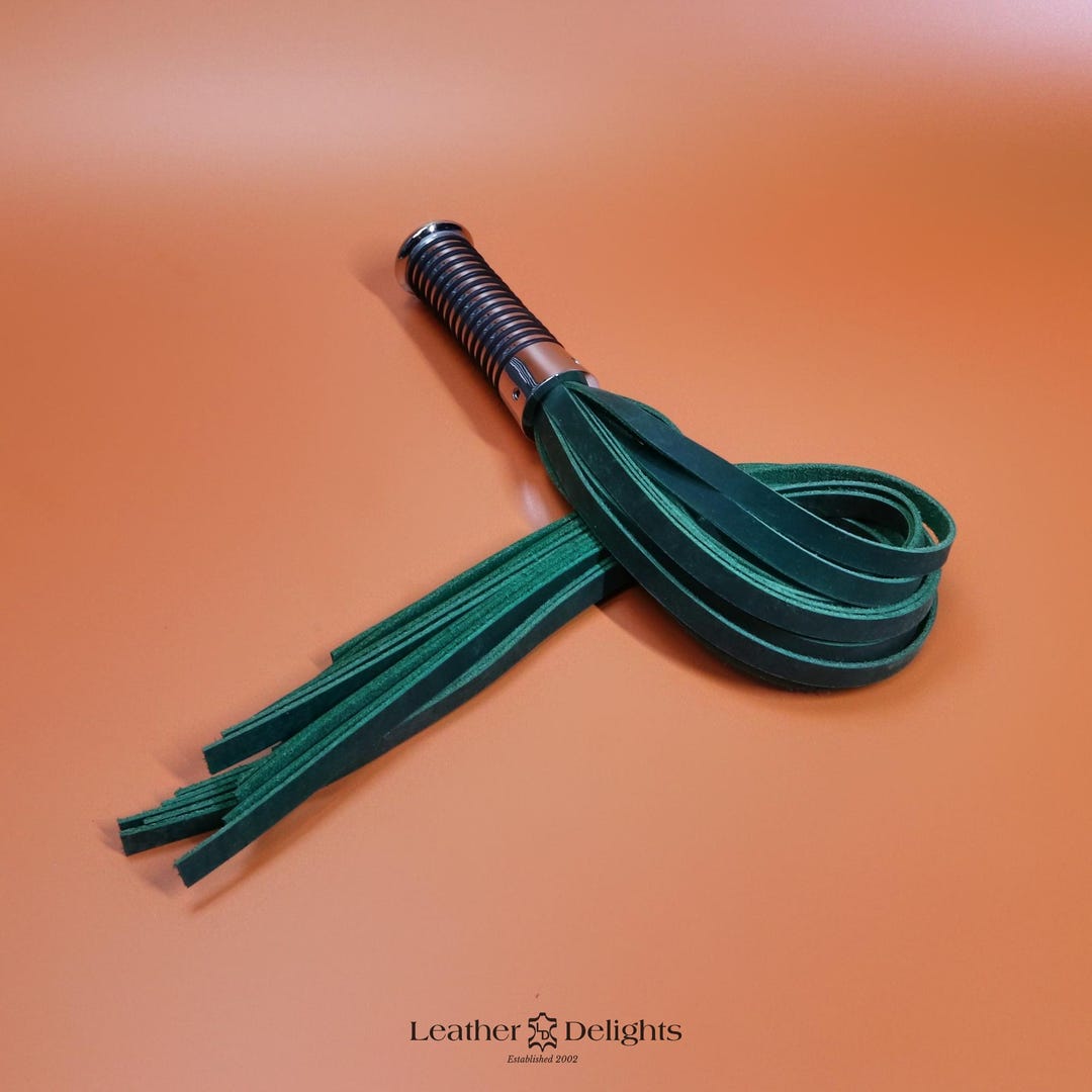 Green Leather Flogger: Handmade BDSM Impact Play Toy - Etsy