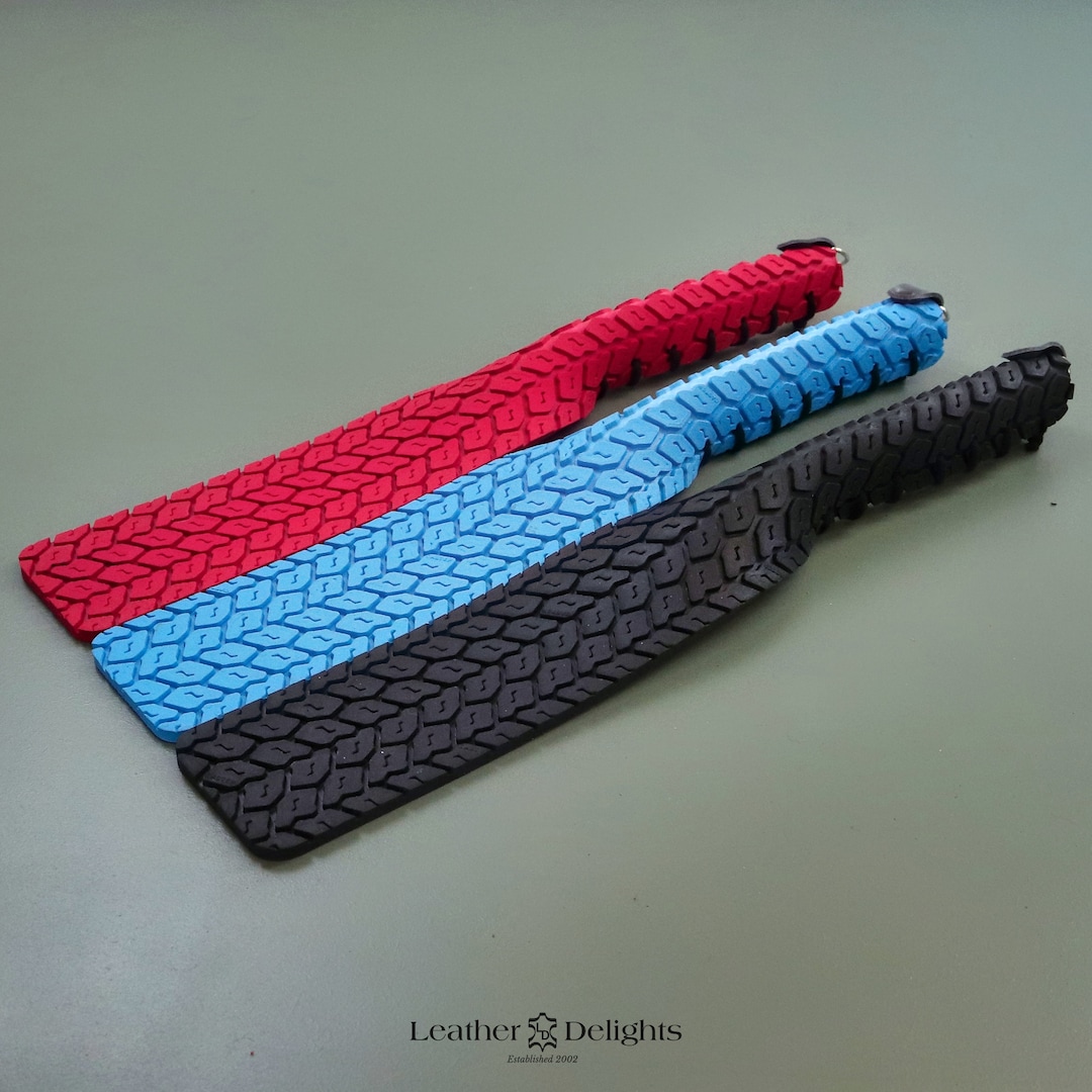 Double Cheek Slapper Paddle - Vegan Tyre Tread Rubber for Impact Play ...