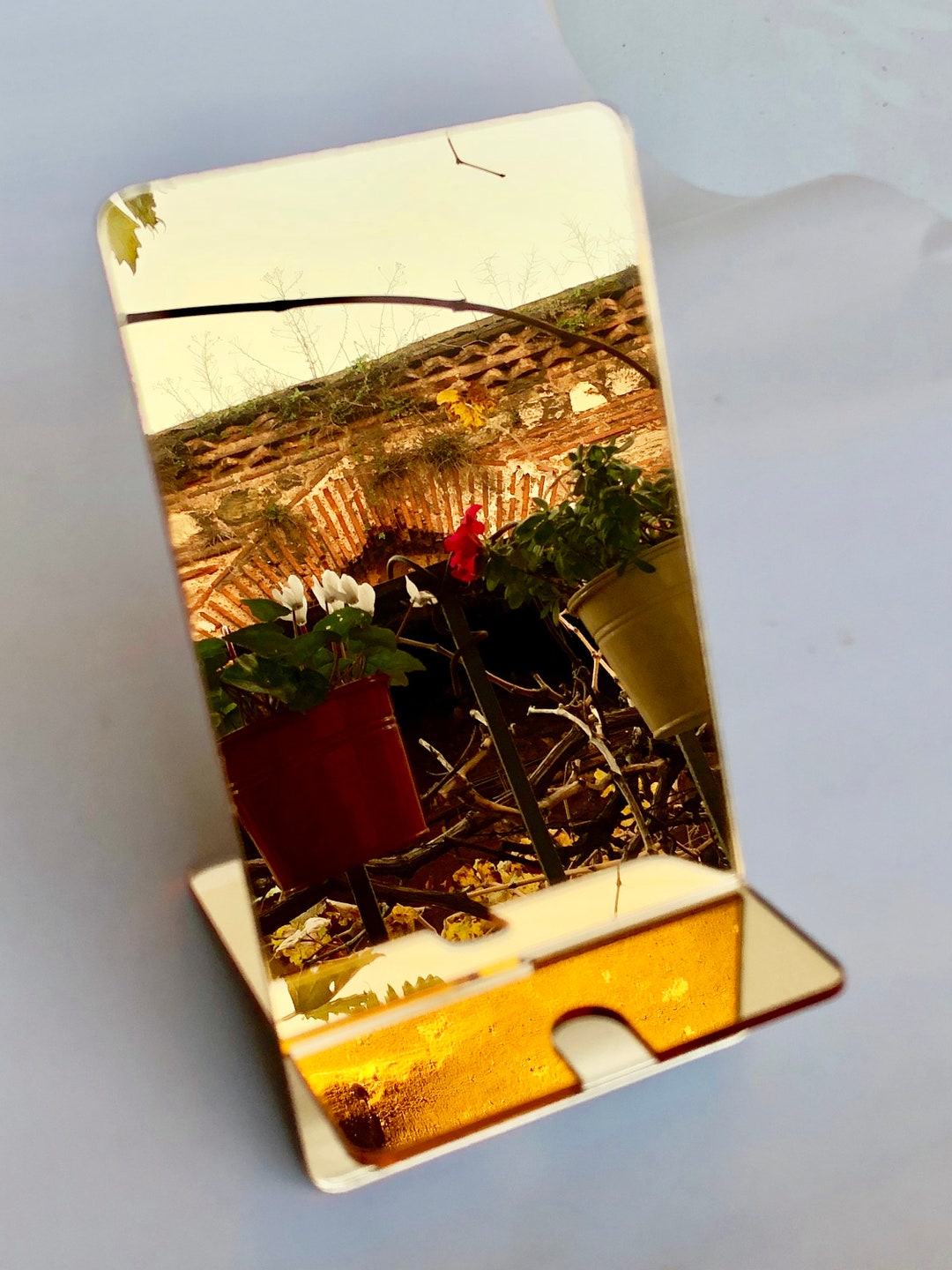 Big Screen Gold Color Mirror Smartphone Stand, Cellphone Stand Base - Etsy