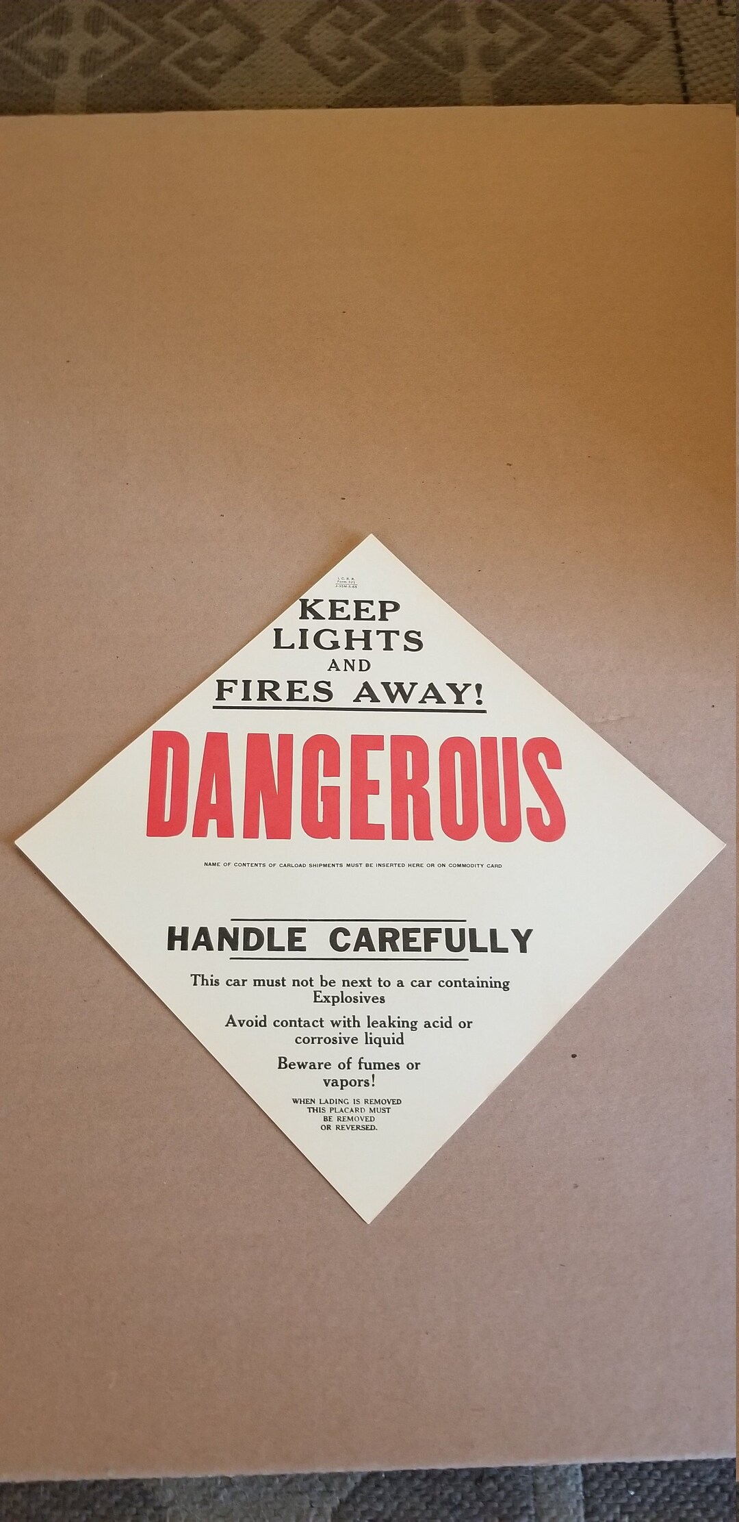 I.C. Railroad dangerous Placard - Etsy