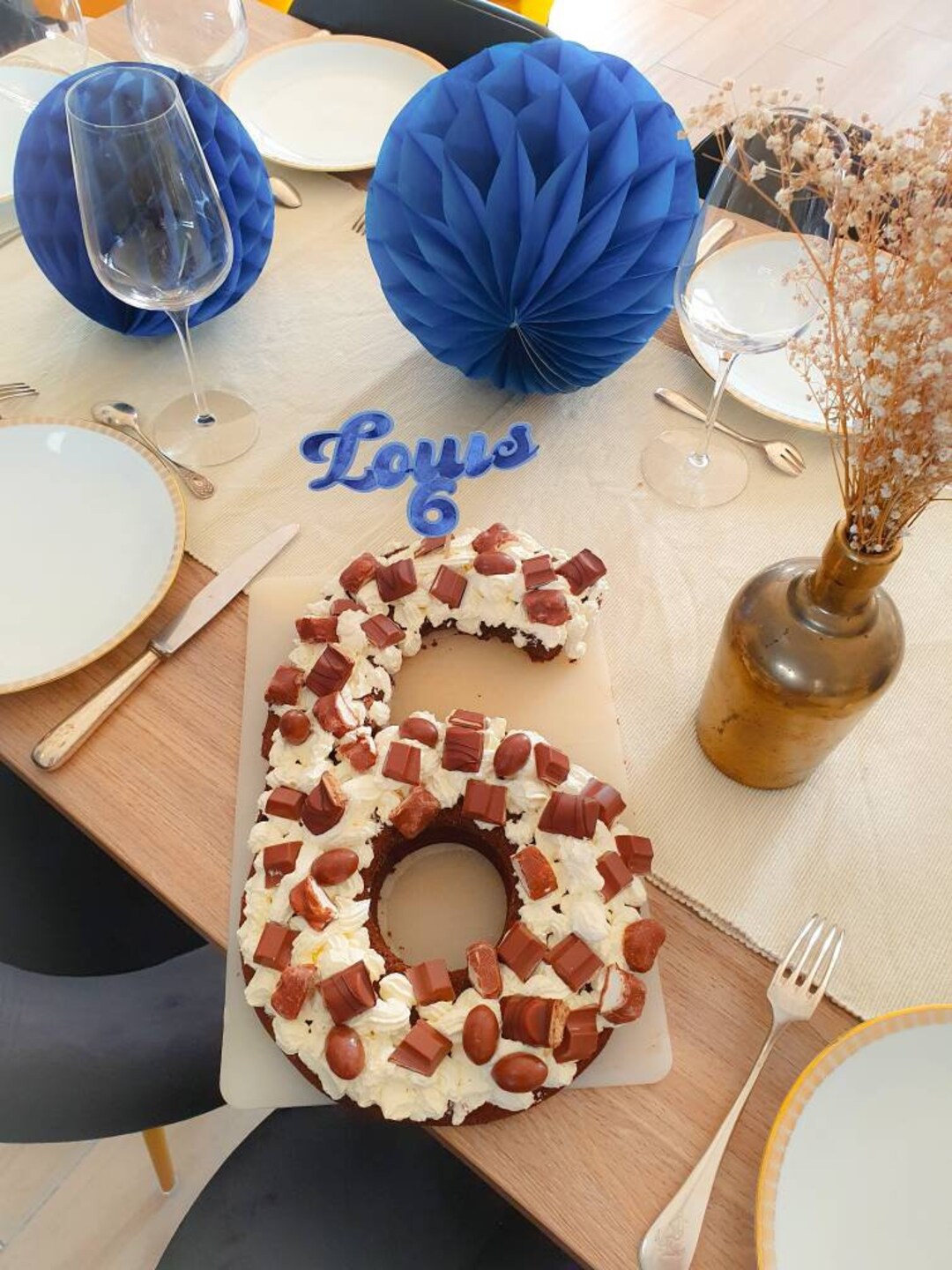 Customizable Cake Topper First Name and Age in 2-color Cardboard Paper ...
